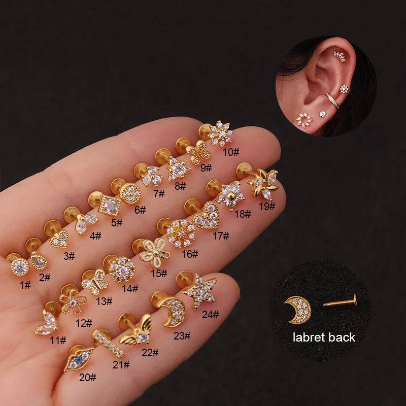 LABRET BACK BODY PIERCING 925 Sterling Silver | AURIME